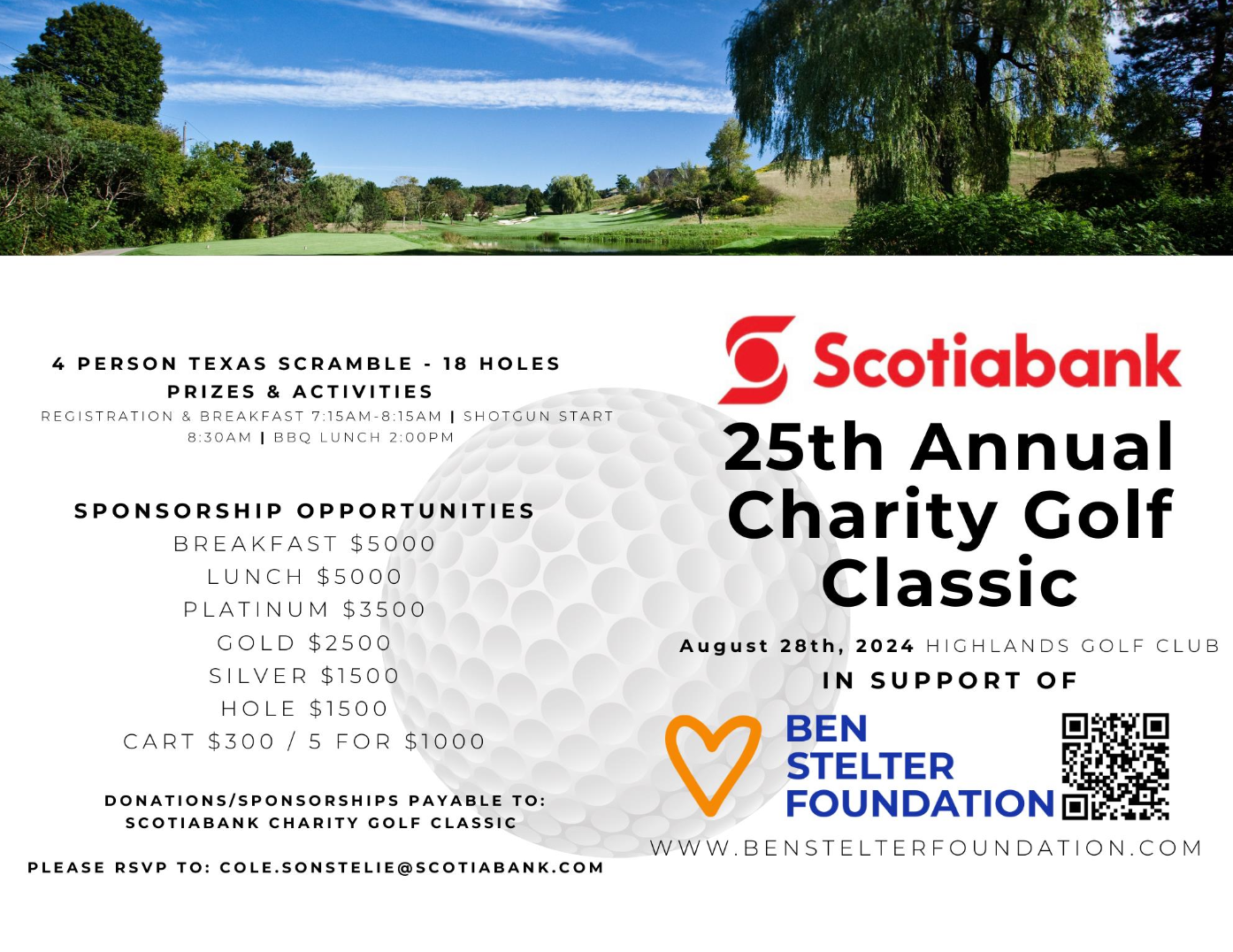 Scotiabank 25th Annual Charity Golf Classic | Ben Stelter Foundation